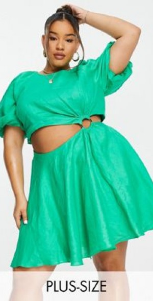 Forever New Curve - Ever New Curve cut out mini dress in green