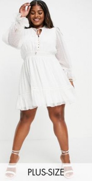 Forever New Curve - Ever New Curve shirred waist skater mini dress with ...