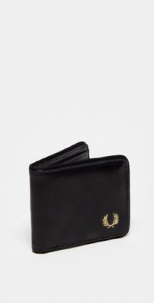 Fred Perry - coated polyester bifold wallet in black