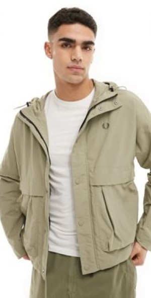 Fred Perry - parka with hood in beige-Gray