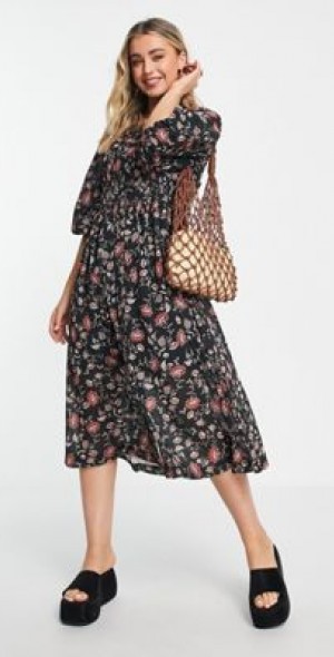 French Connection - alison pleated dress in navy