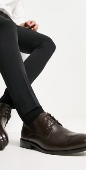 French Connection - leather formal derby shoes in brown