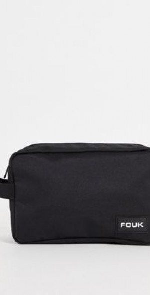 French Connection - logo washbag in black