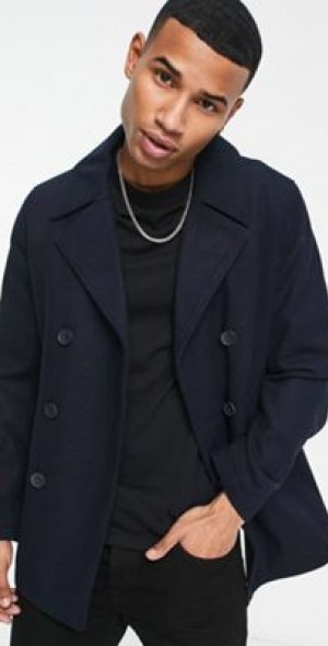 French Connection - pea coat in navy