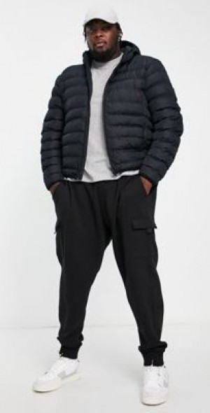 French Connection - Plus puffer jacket with hood in navy
