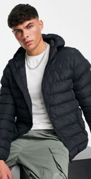 French Connection - puffer jacket with hood in navy