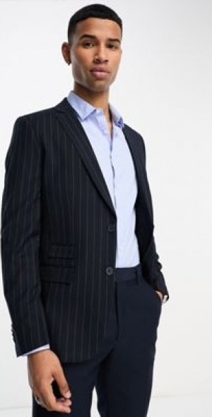 French Connection - suit jacket in navy stripe