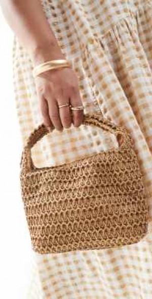Glamorous - straw grab bag-Neutral