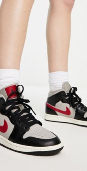 Jordan - Nike Air 1 Mid sneakers in black & gray
