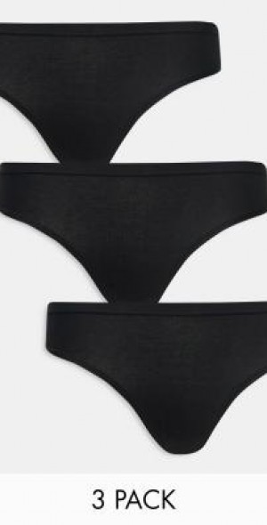 Lindex - Carin 3-pack cotton bikini brief in black