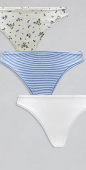 Lindex - lace 3 pack brazilian in multi print