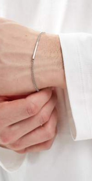 LOST SOULS - Lost Souls mini ID chain bracelet in stainless steel-Silver