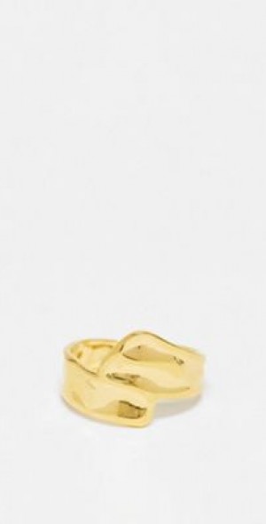 LOST SOULS - Lost Souls stainless steel hammered asymmetric ring in gold