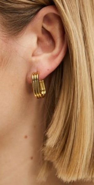 LOST SOULS - Lost Souls stainless steel oval hoops in gold