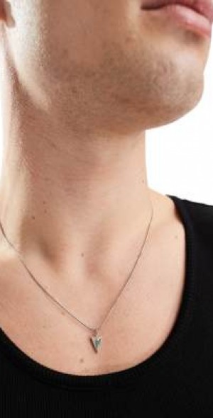 LOST SOULS - Lost Souls stainless triangle pendant necklace in silver