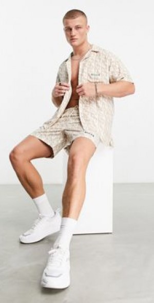 Nicce - renee shorts in beige - part of a set-Neutral