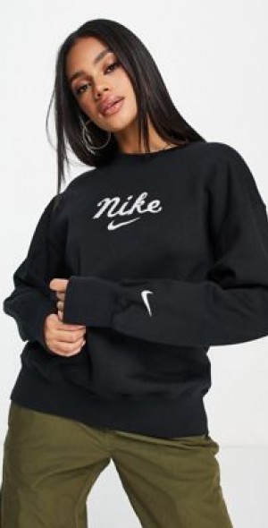 Nike - Retro logo sweatshirt in black