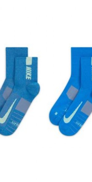 Nike Running - Multiplier ankle socks in blue and volt