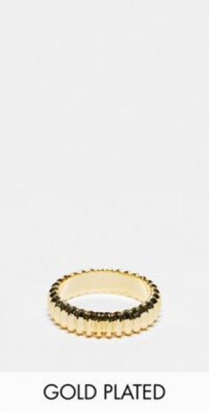Orelia - gold plated ridged ring