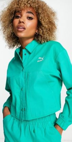 Puma - acid bright twill jacket in green - Exclusive to ASOS