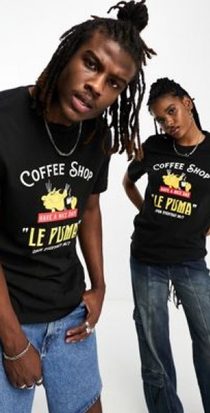 Puma - Coffee Shop graphic t-shirt in black - Exclusive to ASOS