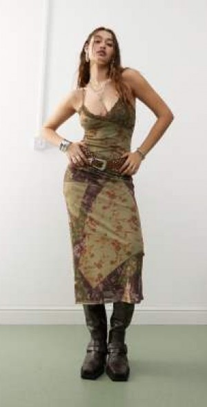 Reclaimed Vintage - maxi dress in patchwork print-Multi