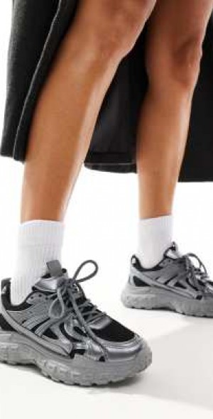 SEQWL - Wolf chunky sneakers in metallic mix-Multi