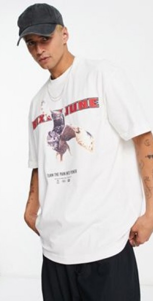 Sixth June - eagle print t-shirt in off white