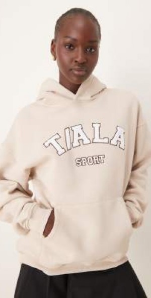Tala - logo hoodie in beige-Neutral