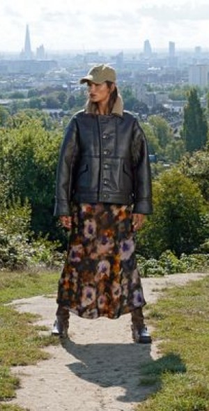 Topshop - faux leather shearling oversized car coat with borg lining in ...