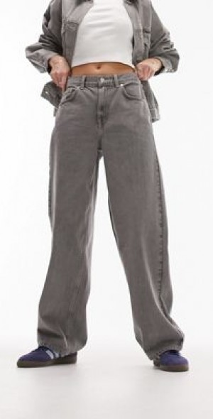Topshop - low rise 90s jeans in gray