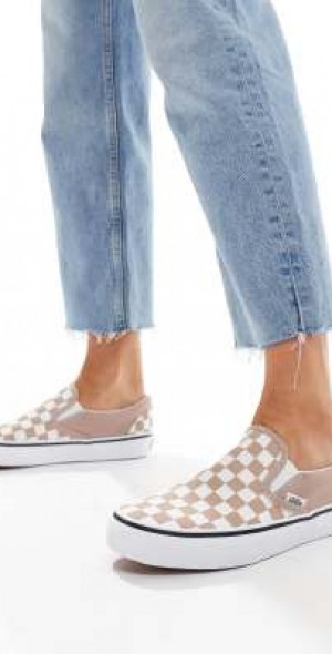 Vans - Classic Slip-On sneakers in taupe and white-Neutral