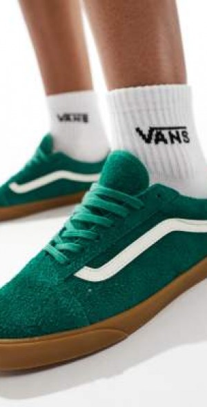 Vans - Old Skool Lowpro fluffy suede gum sole sneakers in green