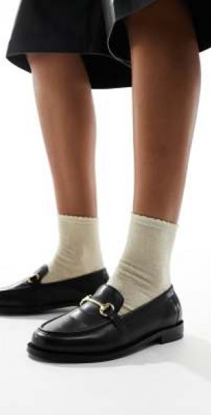 WALK LONDON - Walk London Rhea trim loafers in black leather