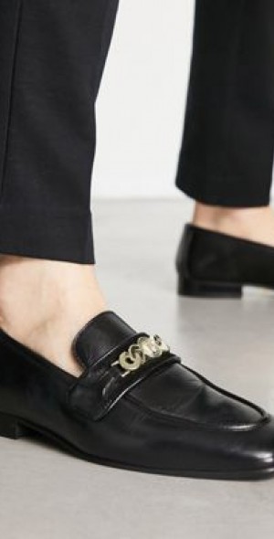 WALK LONDON - Walk London Woody chain loafers in black leather