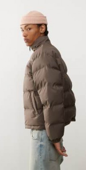 Weekday - Cole puffer jacket in dark brown