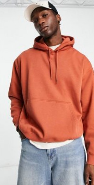 Weekday - oversized hoodie in terracotta-Brown
