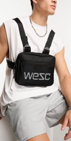 WESC - chest rig bag with mesh pocket-Black