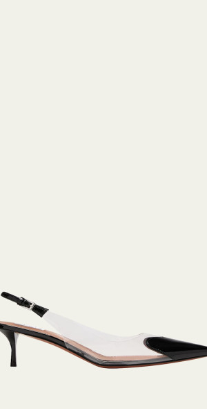 ALAIA - Coeur Plexi Heart-Toe Slingback Pumps