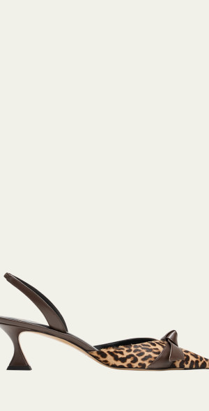 Alexandre Birman - Clarita Bell Leopard Bow Halter Pumps