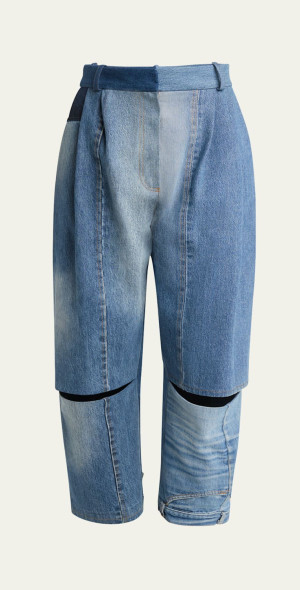 A.W.A.K.E. MODE - Cutout Upcycled Denim Jeans