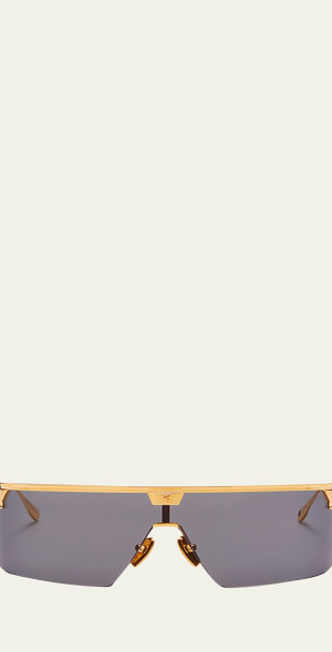 Balmain - Major Half-Rimmed Titanium Shield Sunglasses