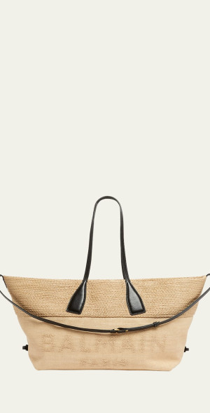 Balmain - Track Tote Bag in Jacquard and Calfskin
