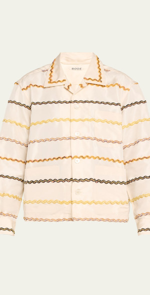 Bode - Ric Rac Stripe Button Down Shirt