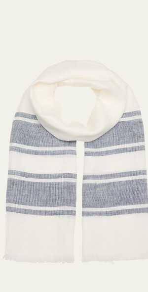 Brunello Cucinelli - Men's Linen Multi-Stripe Scarf