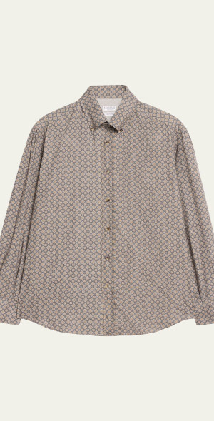 Brunello Cucinelli - Men's Medallion Basic Button-Down Shirt