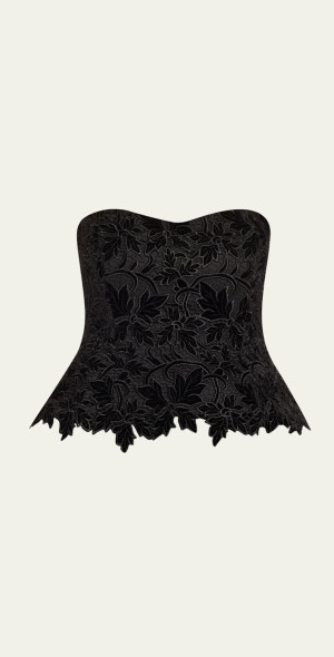 Cara Cara - Martin Strapless Velvet Lace Top