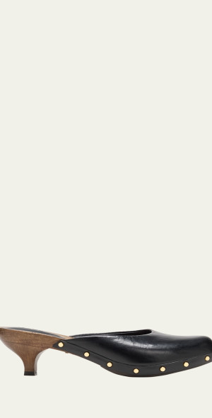 Chloe - Judith Calfskin Kitten-Heel Clogs