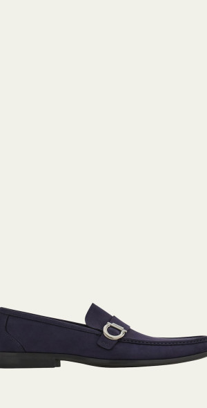 Ferragamo - Men's Caspian Side Gancio-Buckle Loafers