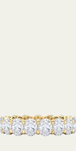 HauteCarat - 18K Oval Cut Lab Grown Diamond Eternity Band, 7.5tcw